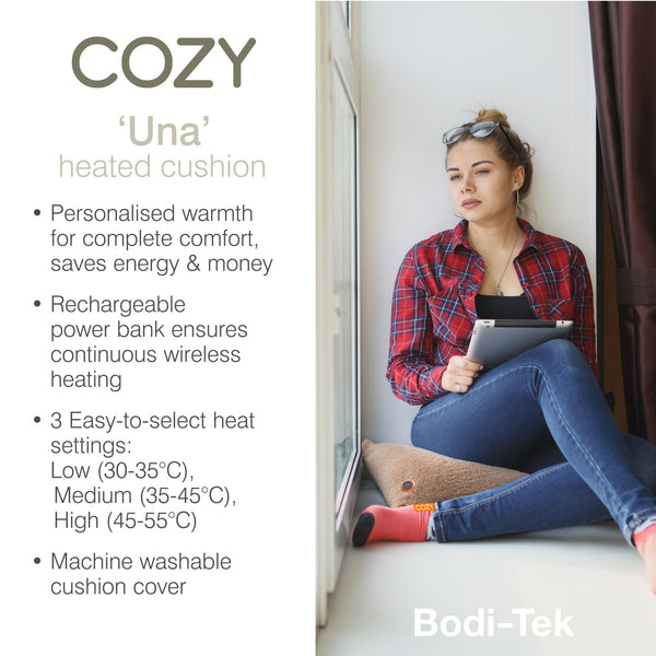 COZY Heated Cushion Cordless - UNA Woolly (45cm x 45cm) – Cozy Cushion